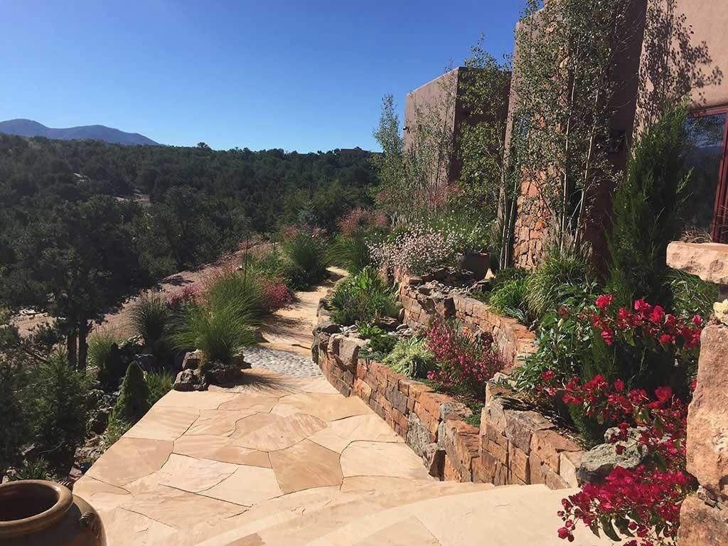 Flagstone Installation in Santa Fe - McCumber Fine Gardens